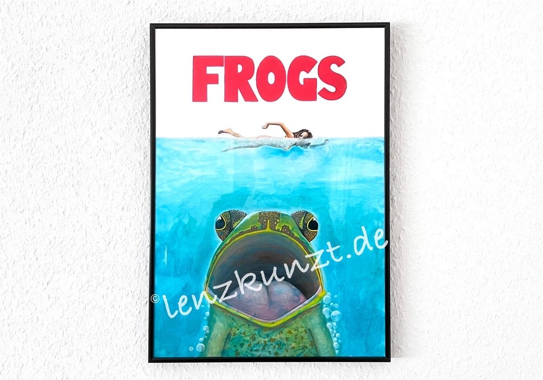 FROGS the Poster for the Film, Jaws, the Great White Shark, Frog ...