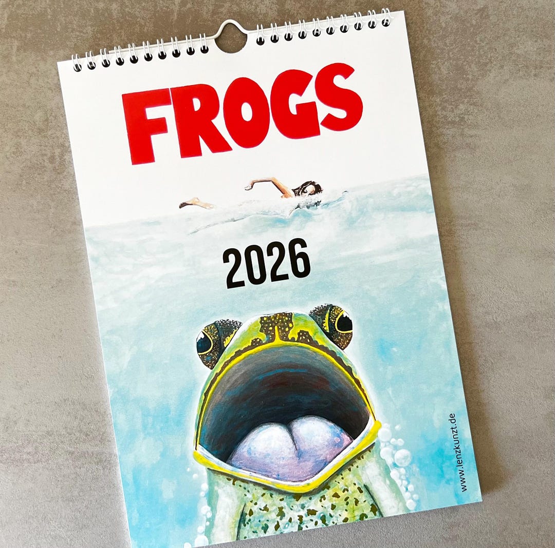 Art Print Frog Art Calendar 2026, Art Calendar, Animal Calendar, Frog ...