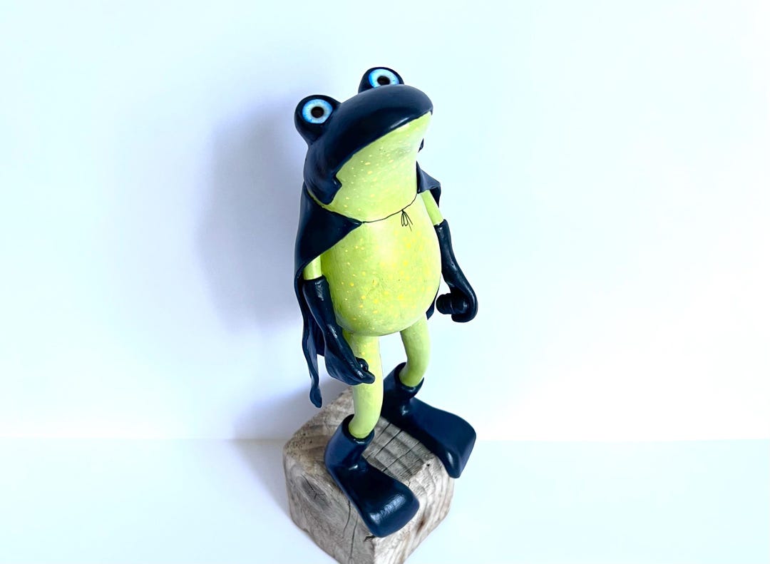 Batfrog Helps Selflessly and Unconventionally, Sculpture, Sculpted Frog ...