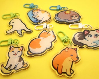 Bingus Cat Meme Acrylic Keychain Charm - Etsy