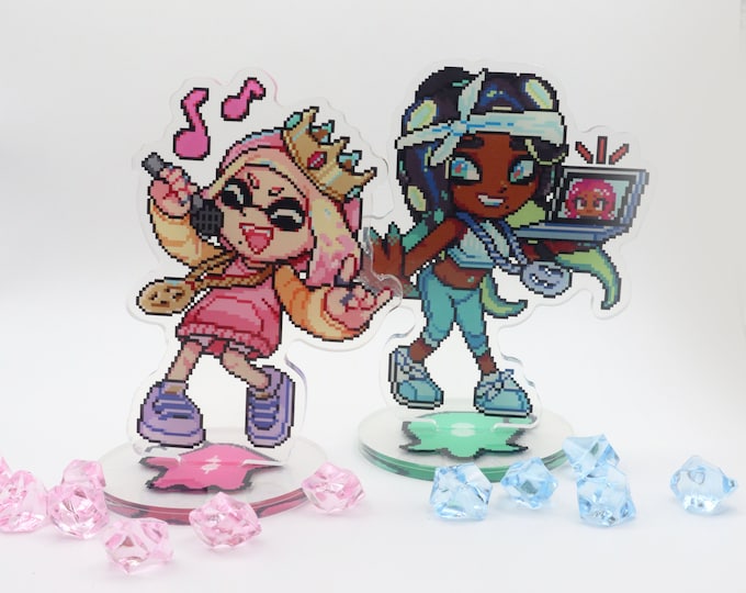 Splatoon 3 Marina and Pearl Octo Expansion Pixel Art Acrylic Standees ...