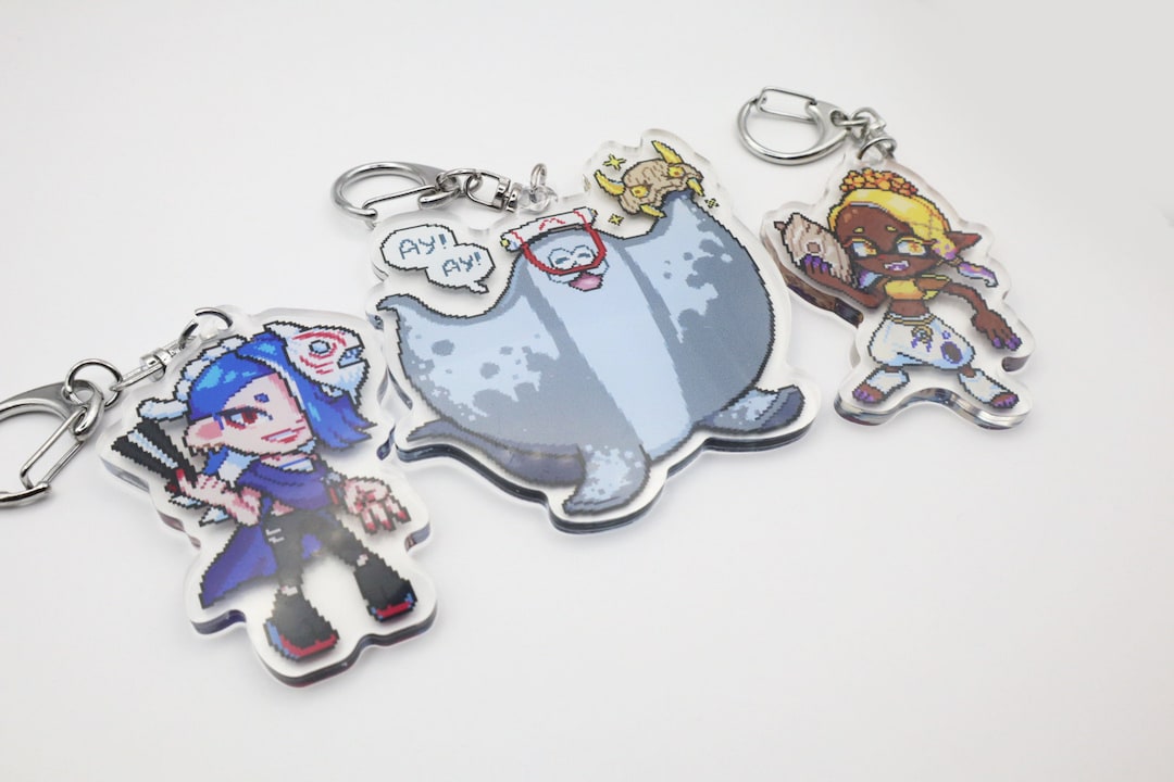 Splatoon Deep Cut Shiver Frye Big Man Pixel Art Acrylic Charm - Etsy