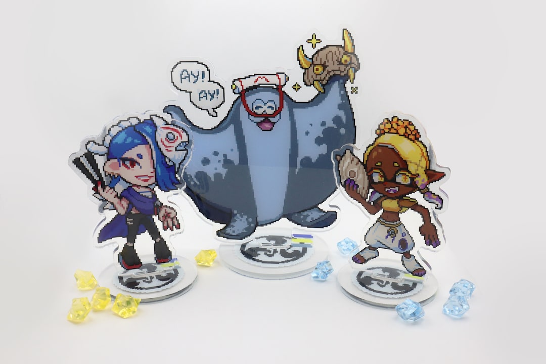 Splatoon 3 Deep Cut Big Man Shiver Frye Pixel Art Acrylic Standees - Etsy