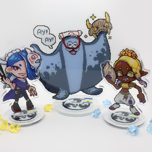 Splatoon 3 Deep Cut Big Man Shiver Frye Pixel Art Acrylic - Etsy