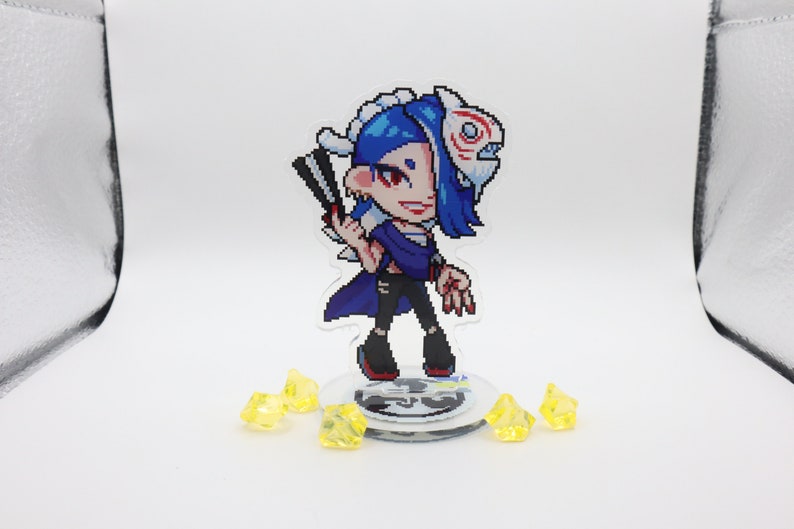 Splatoon 3 Deep Cut Big Man Shiver Frye Pixel Art Acrylic - Etsy