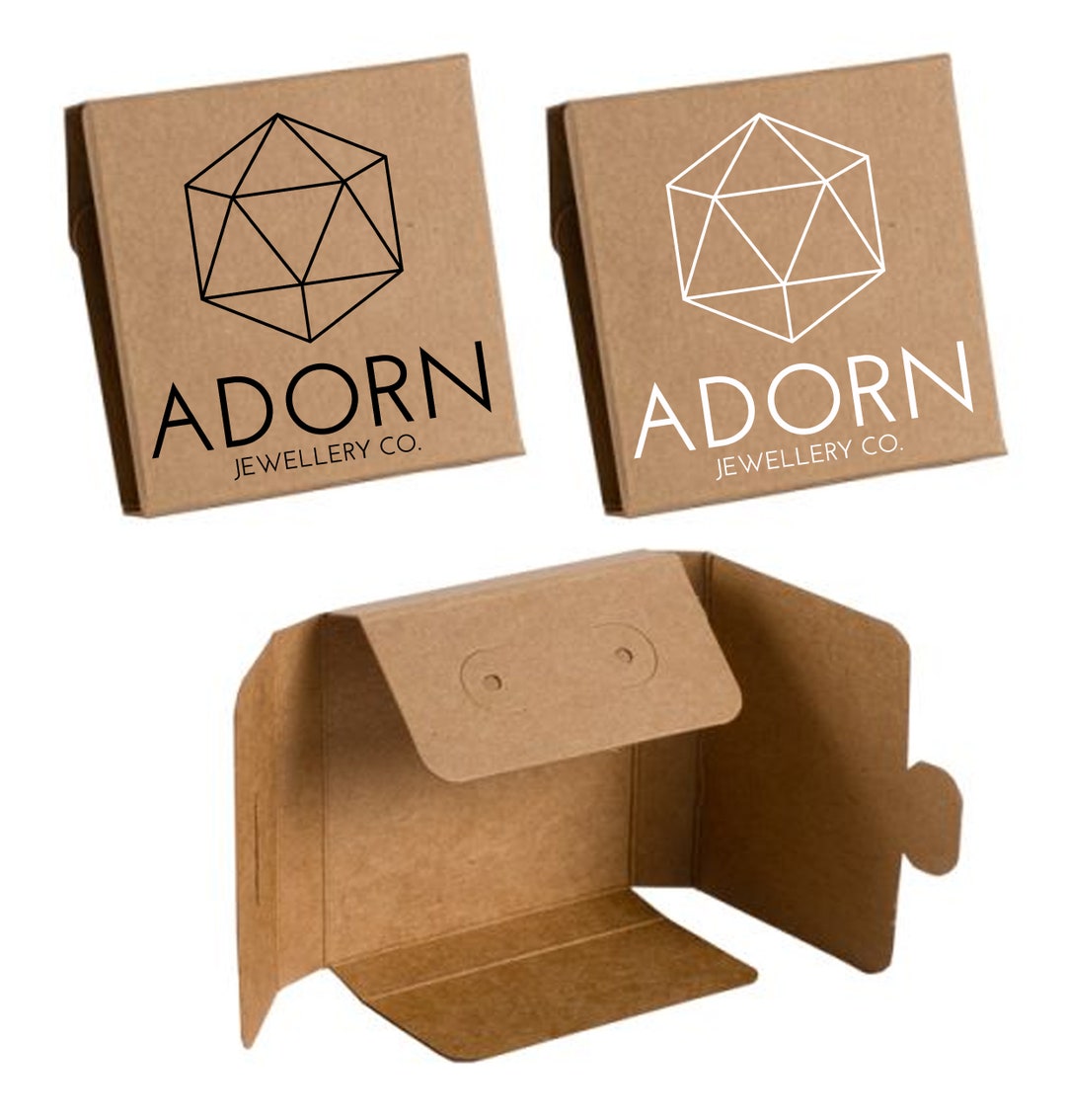 Earring Box Packaging Holder Mailer Brown Card With Personalised ...