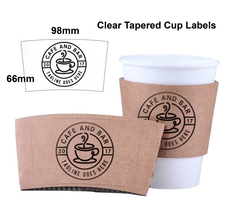 1000 X Roll Custom Clear Logo Tapered Cup Labels Smoothie - Etsy