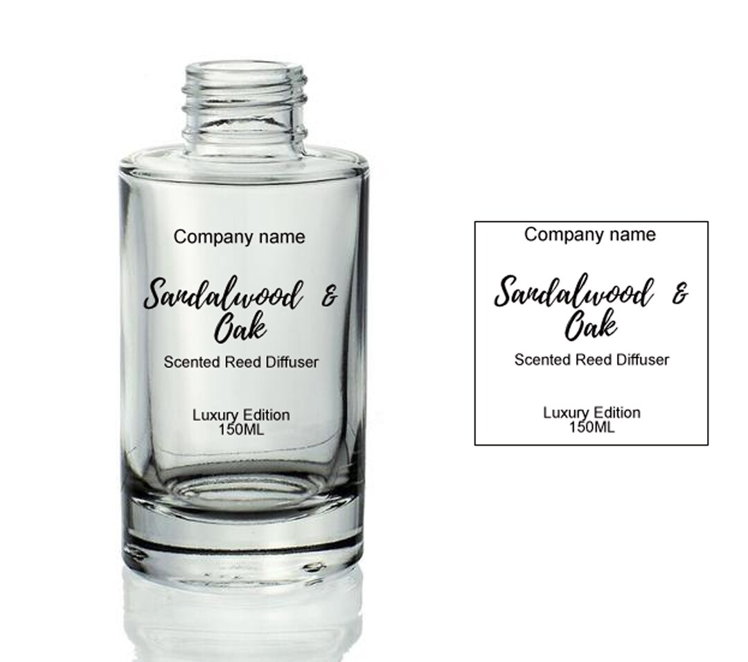 Personalised Clear Reed Diffuser Transparent Labels Printed Stickers ...