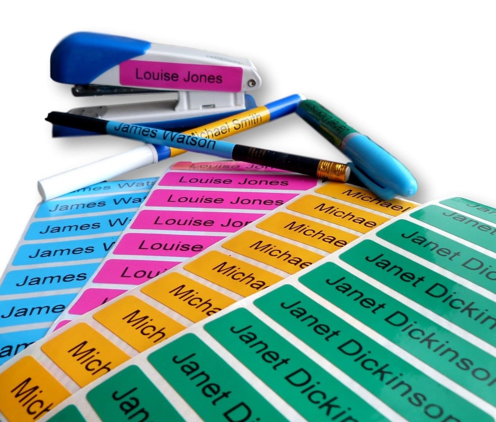 50 X Colored School Name Labels Personalized Childrens | Etsy