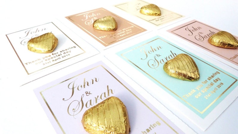 10 X Personalised Wedding Favour Gold Foil Printed Thank You - Etsy