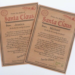 Printable Download Father Christmas Letter From Santa Note From North ...