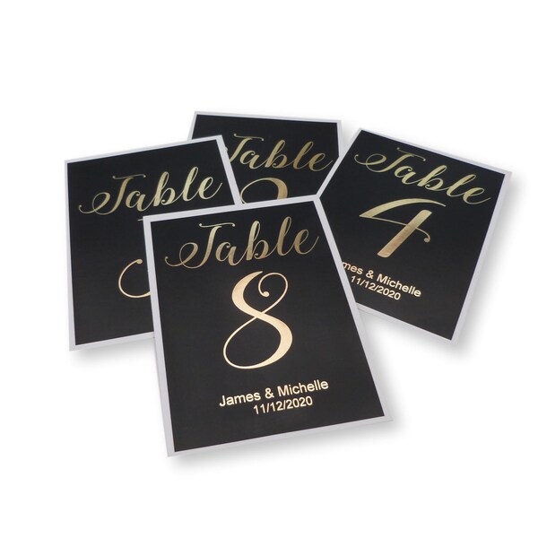 Foil Table Numbers - Etsy