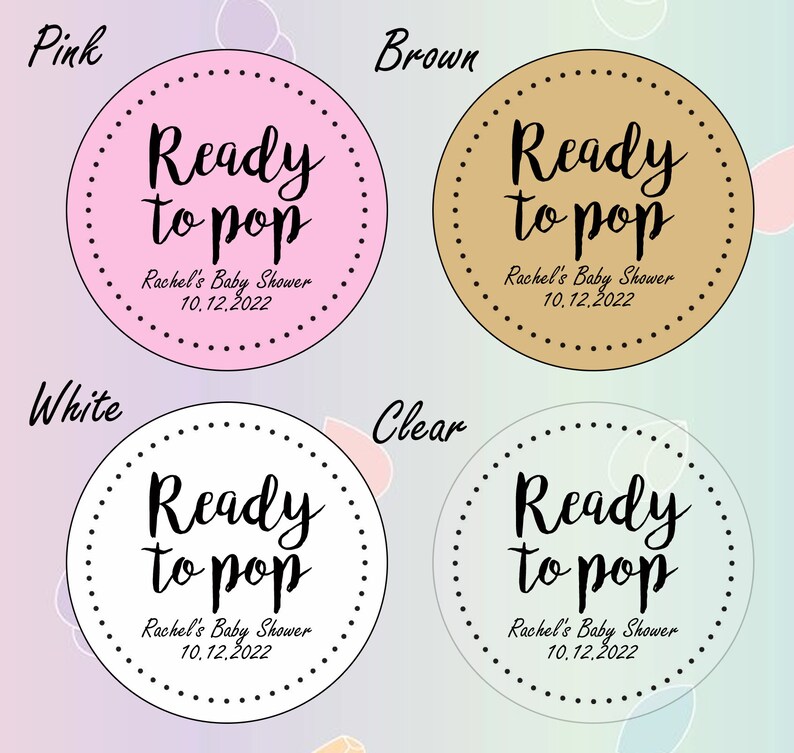 50 X 45mm Round Ready to Pop Baby Shower Personalised Labels - Etsy