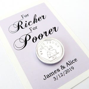 50 X Personalised for Richer for Poorer Wedding Favour Tags With ...