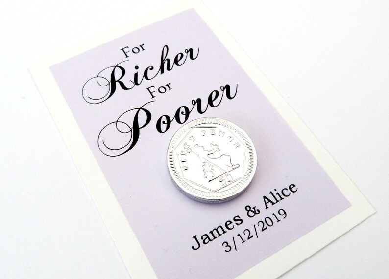 50 X Personalised for Richer for Poorer Wedding Favour Tags - Etsy UK