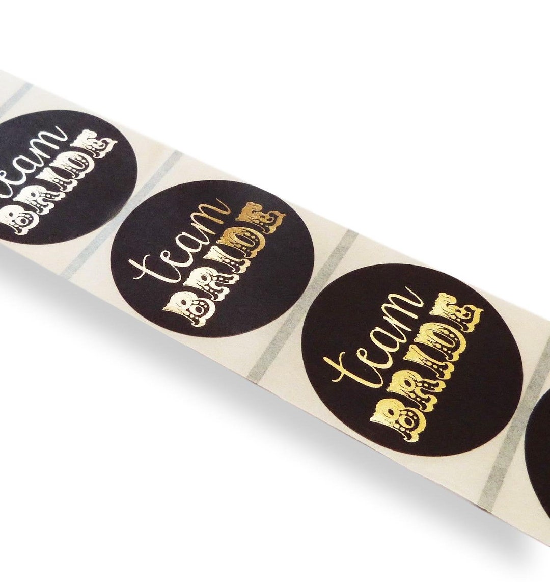 35 X 45mm Black Team Bride Labels With Gold Foil Print Hen - Etsy UK