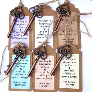 Personalised Key Bottle Opener Wedding Favour Vintage Weddings Guests ...