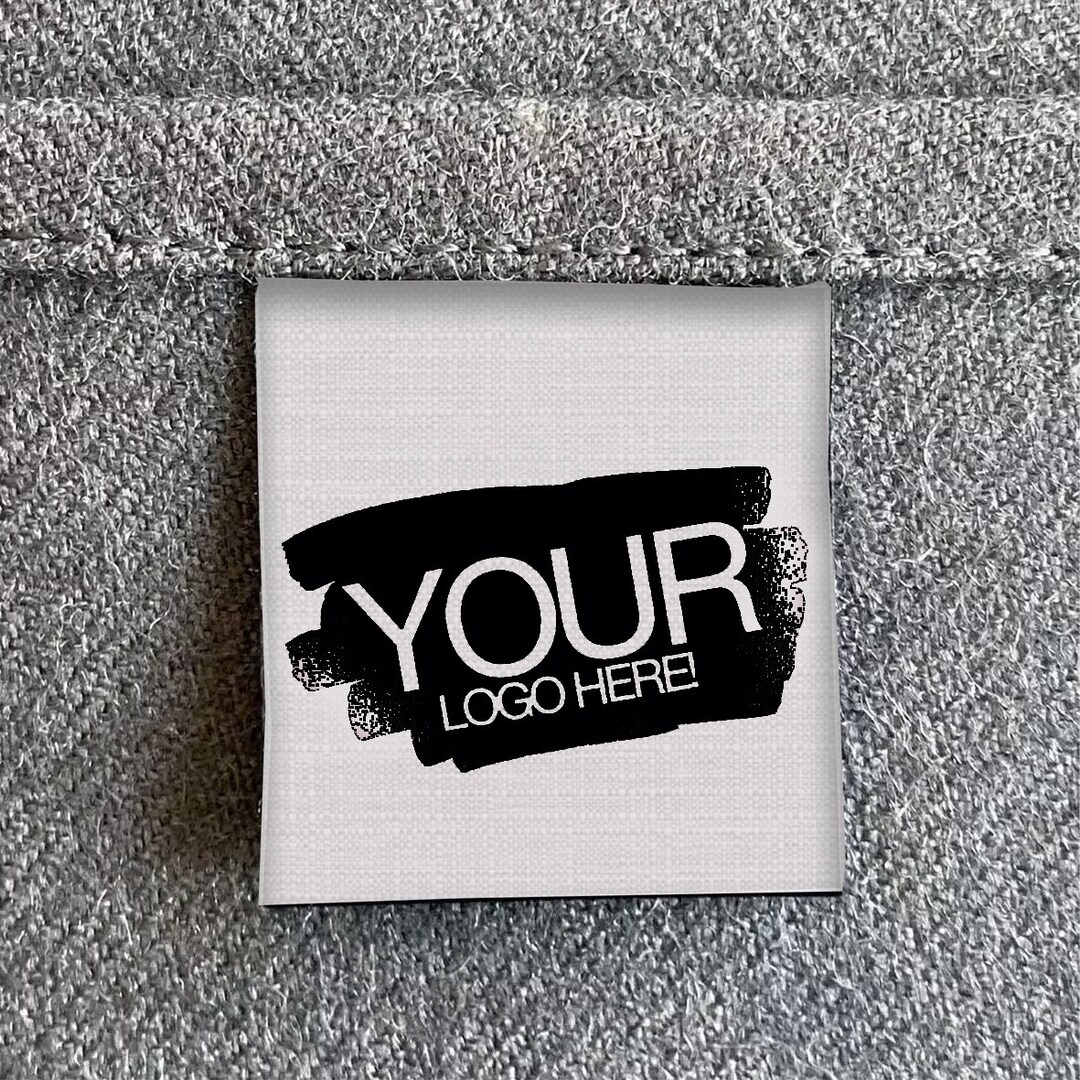 White Black Print Logo Shiny Custom Sewing Labels Fabric Clothing Sew ...