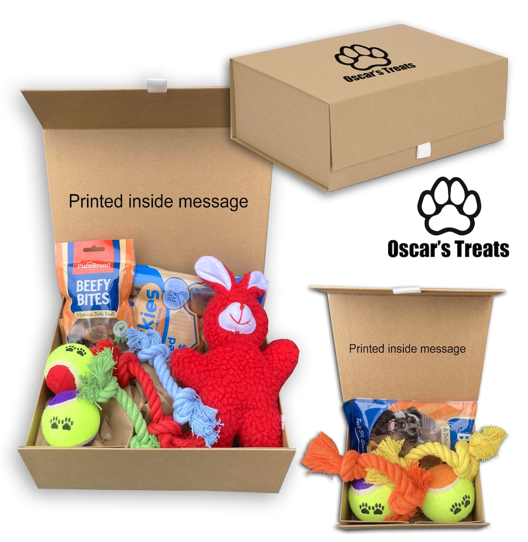 Personalised Custom Dog Christmas Gift Treat Box Hamper Dog Toys New ...