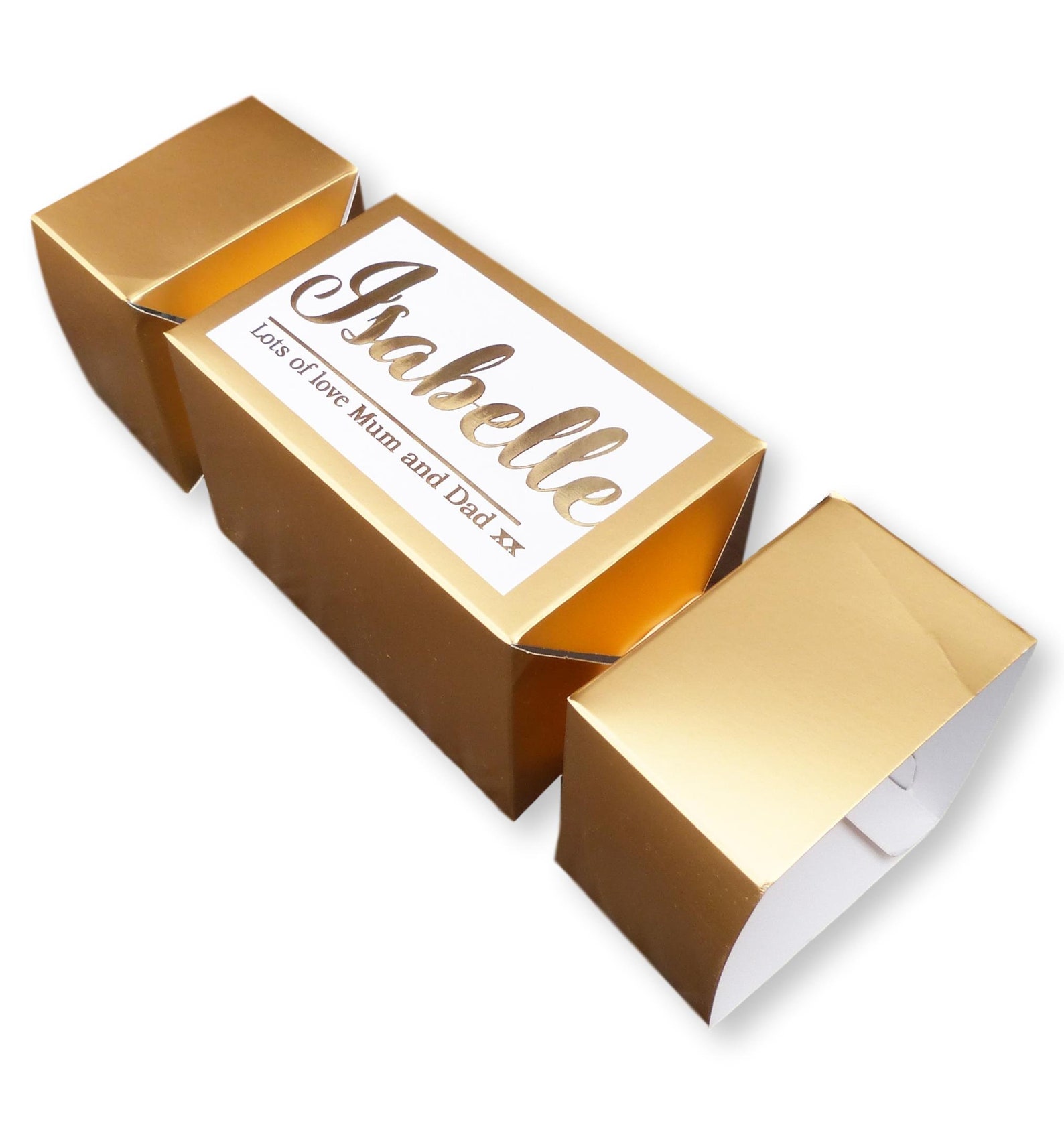 Personalised Christmas cracker gift box printed name message | Etsy