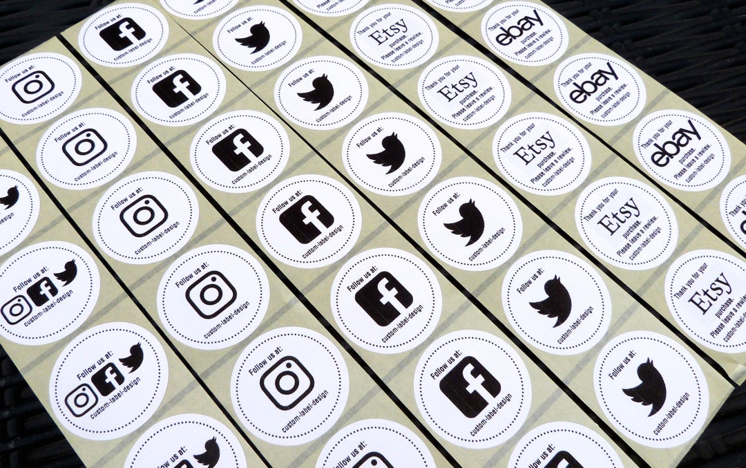 Customised Social Media Stickers Custom Social Media Instagram Facebook ...