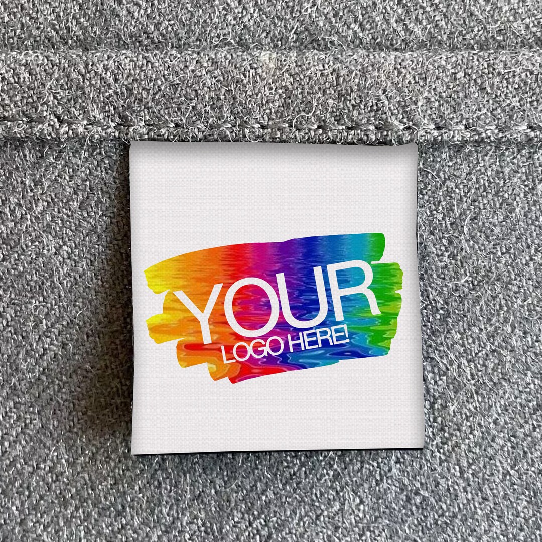 White Colour Logo Shiny Custom Sewing Labels Fabric Clothing Sew in ...