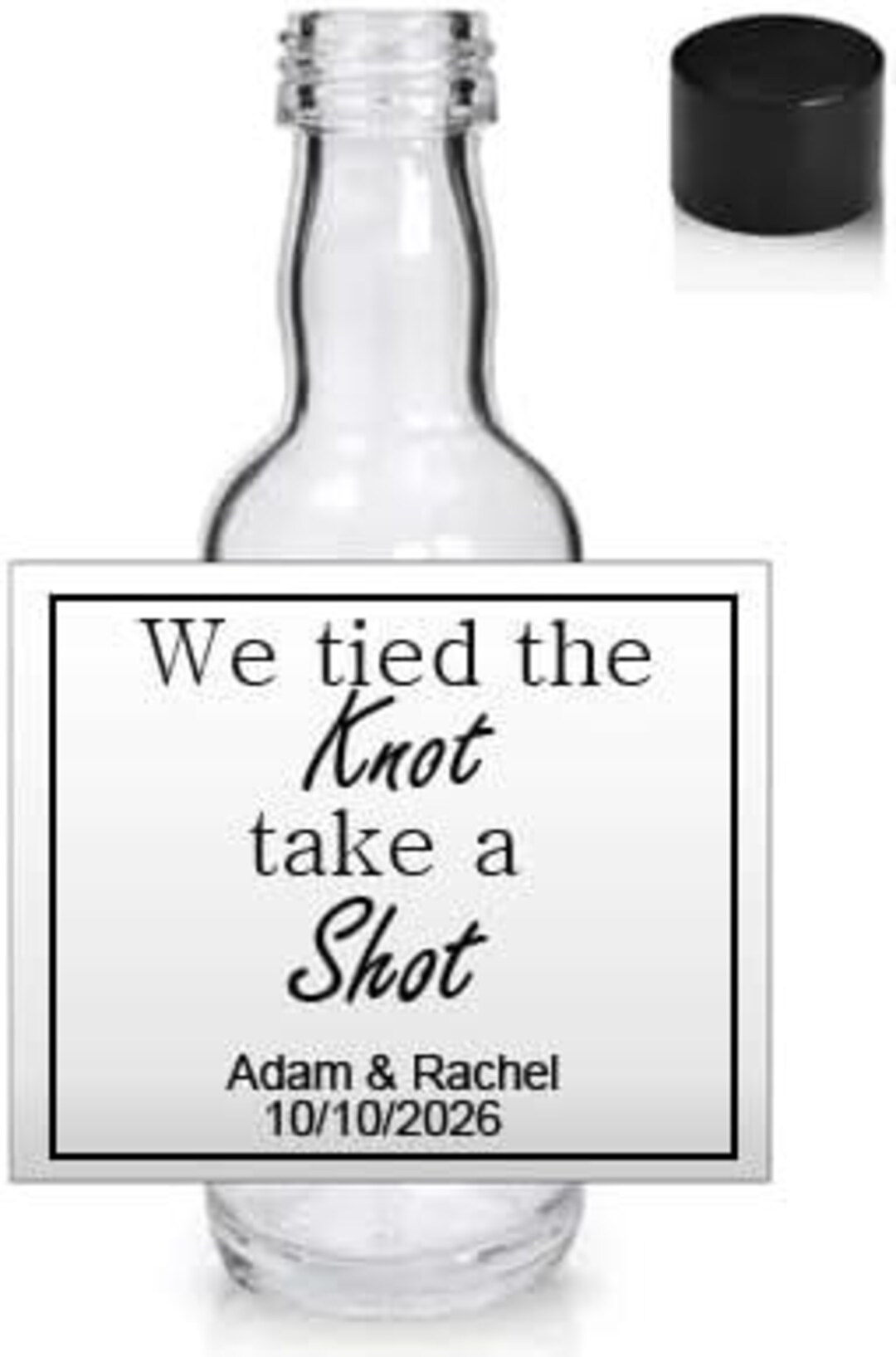 Wedding Favour Alcohol Bottles and Personalized White Stickers Labels ...