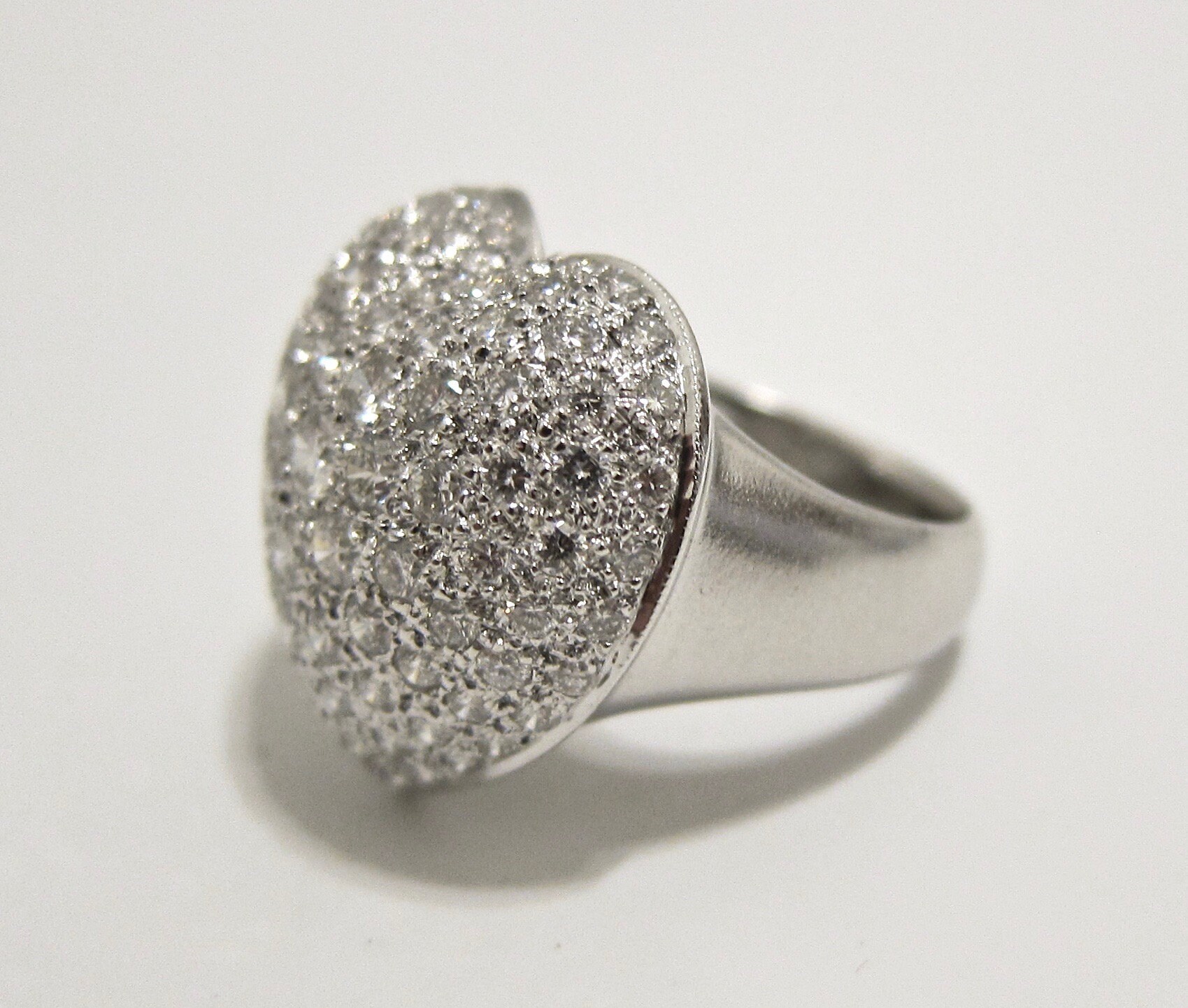 Pave Diamond Heart Ring 18k 2.15ctw - Etsy