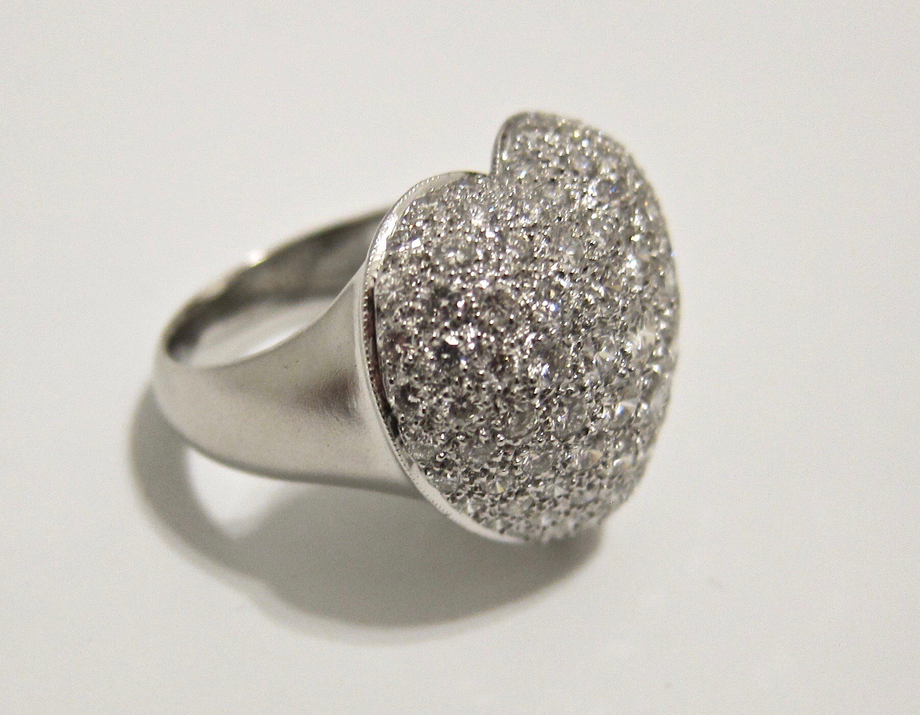 Pave Diamond Heart Ring 18k 2.15ctw - Etsy
