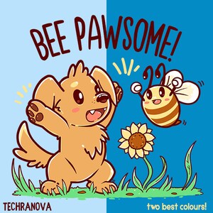 Bee Pawsome - Dog and Bumblebee T-shirt // Cute Puppy Shirt // Cute Bee ...