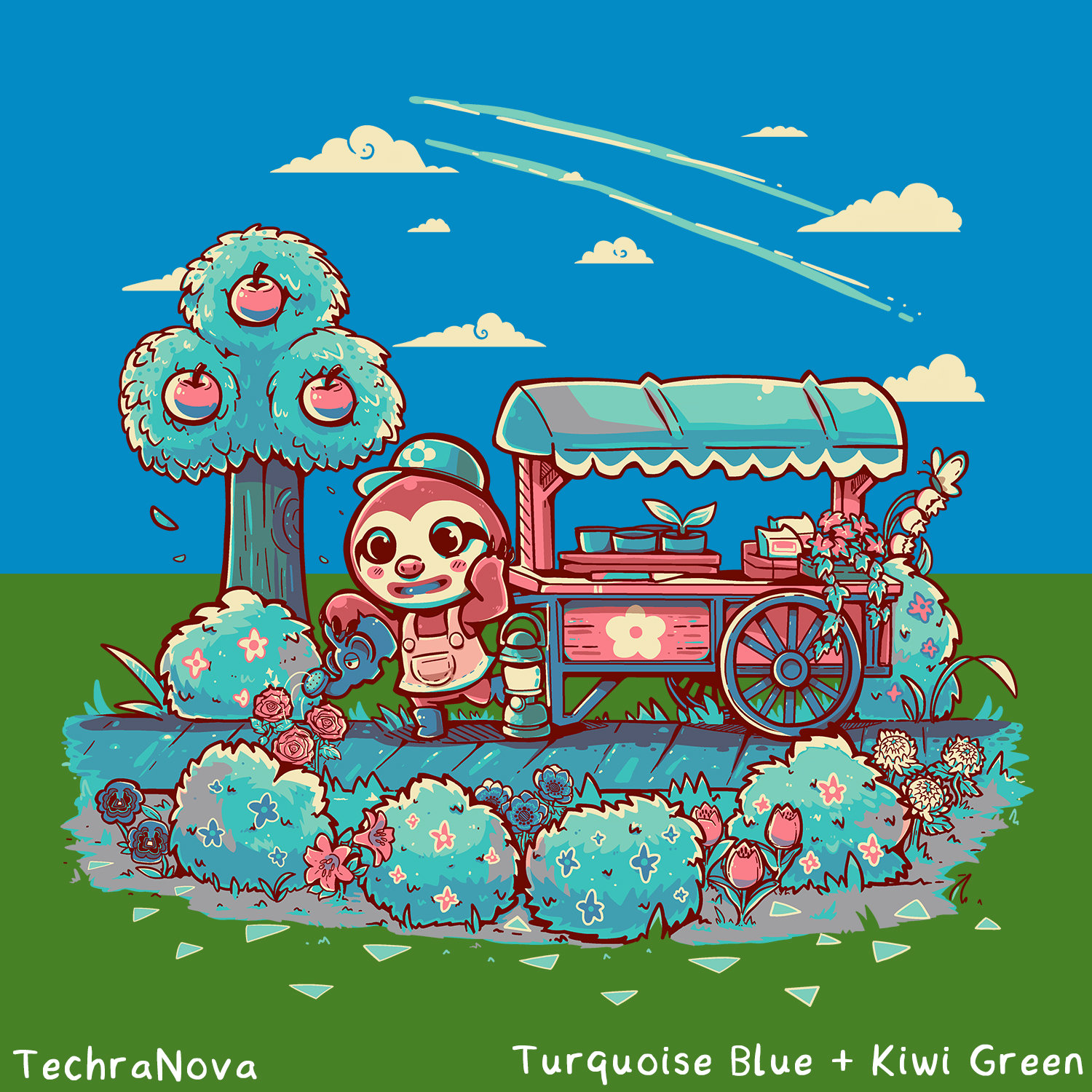 Caring For Nature Animal Crossing T-Shirt // Leif Sloth | Etsy