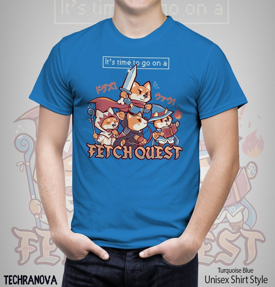 Time to Go on a FETCH Quest- Cute Shiba Inu Party T-shirt // Cute ...