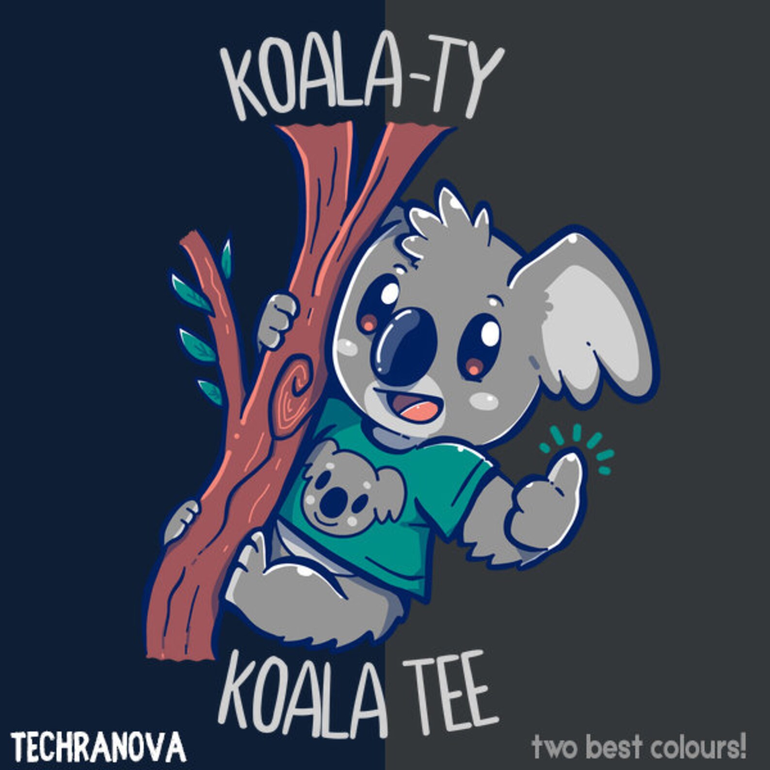 A Koala-ty Koala Tee - Funny Koala Pun T-shirt // Cute Koala Shirt // A ...