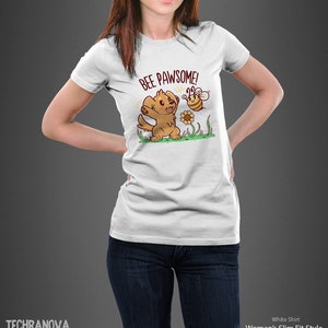 Bee Pawsome - Dog and Bumblebee T-shirt // Cute Puppy Shirt // Cute Bee ...