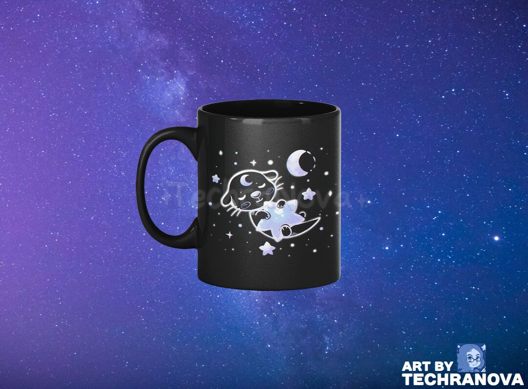 Otter in the Stars Cute Star Otter Coffee Black Mug 11oz // Outer Space ...