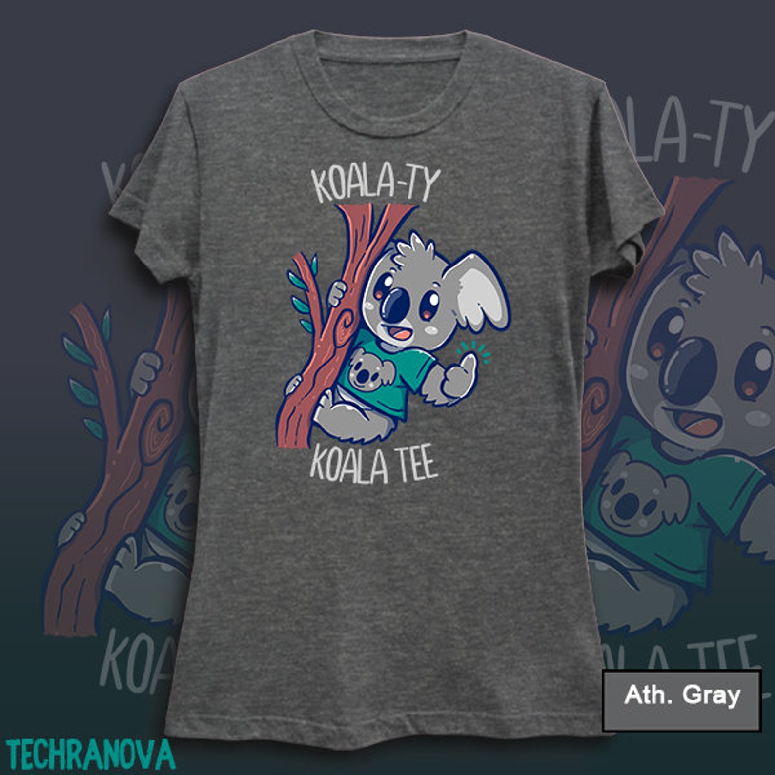 A Koala-ty Koala Tee - Funny Koala Pun T-shirt // Cute Koala Shirt // A ...