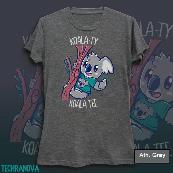 A Koala-ty Koala Tee - Funny Koala Pun T-shirt // Cute Koala Shirt // A ...
