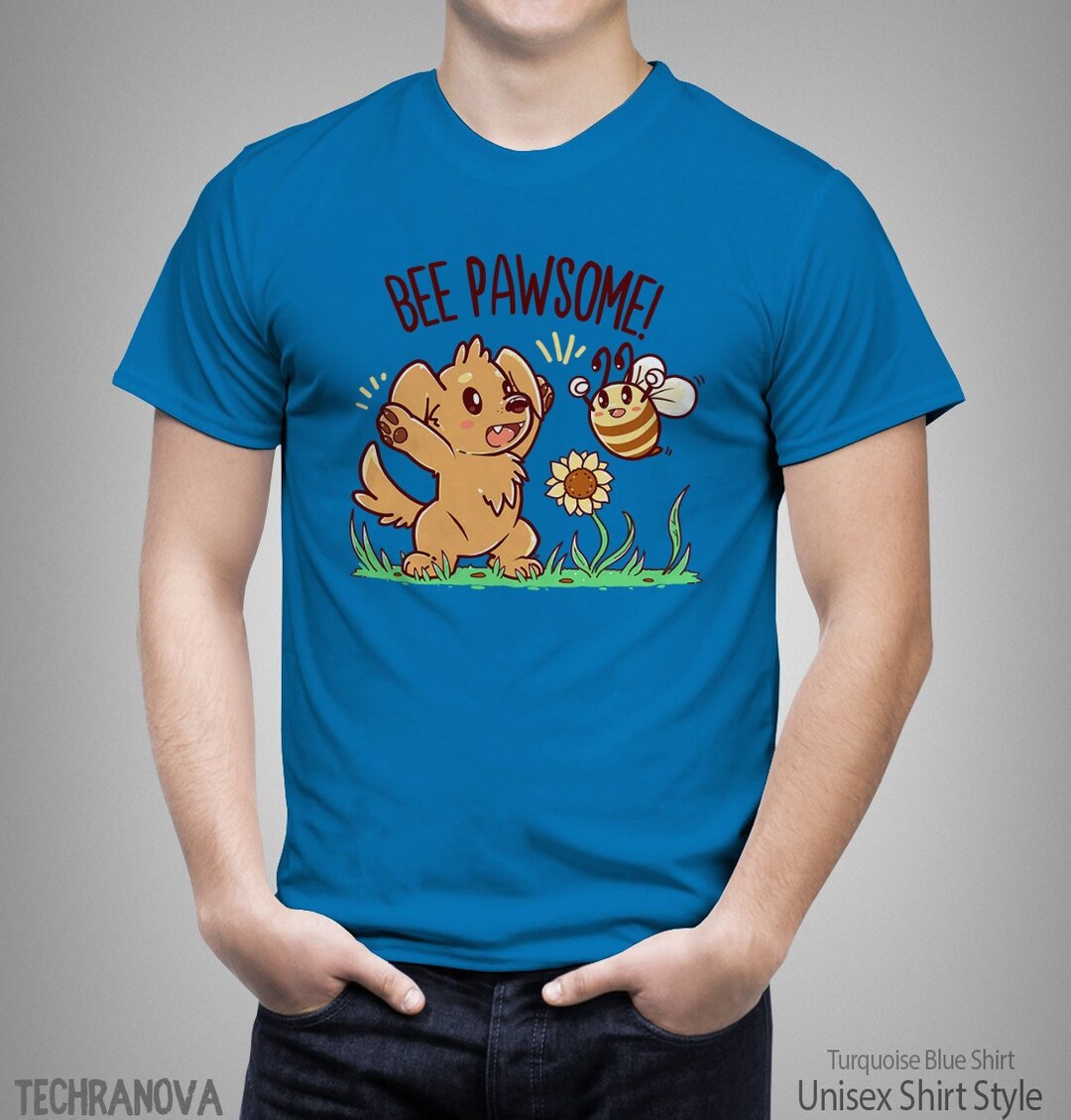 Bee Pawsome - Dog and Bumblebee T-shirt // Cute Puppy Shirt // Cute Bee ...