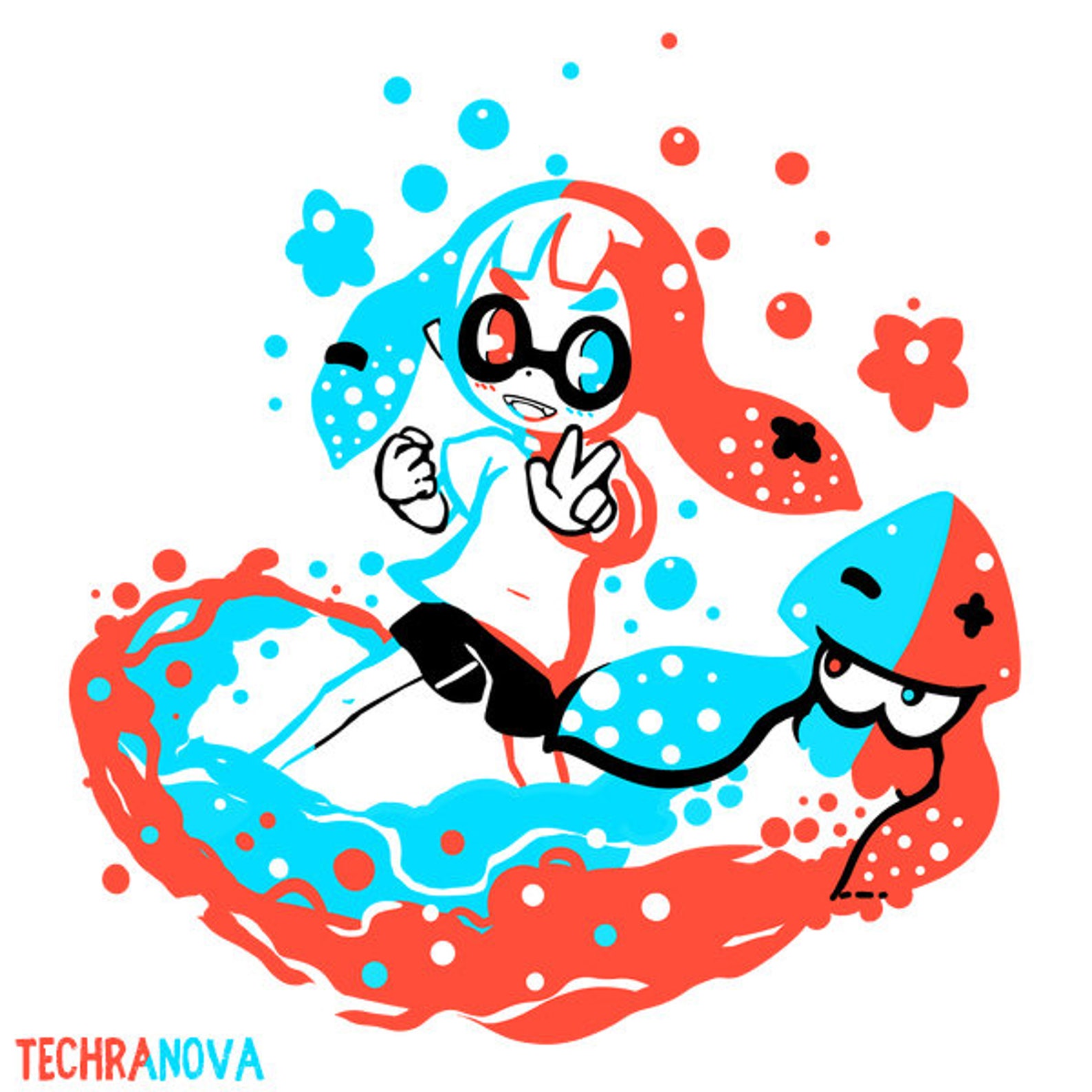 Paint With Neon Splatoon T-shirt // Inkling Paint Shirt // | Etsy