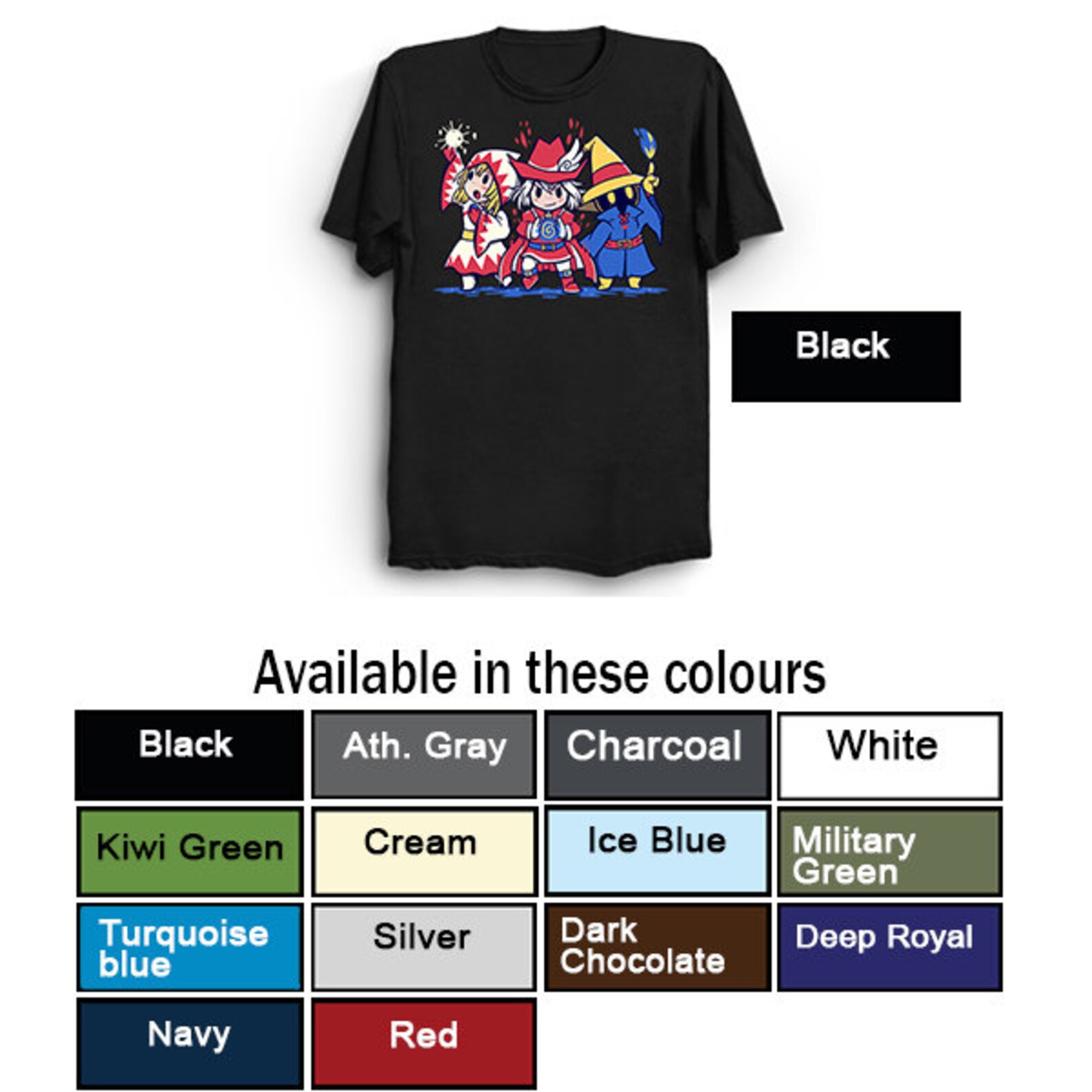 The Three Mages - Final Fantasy Inspired T-shirt // White Mage Black ...