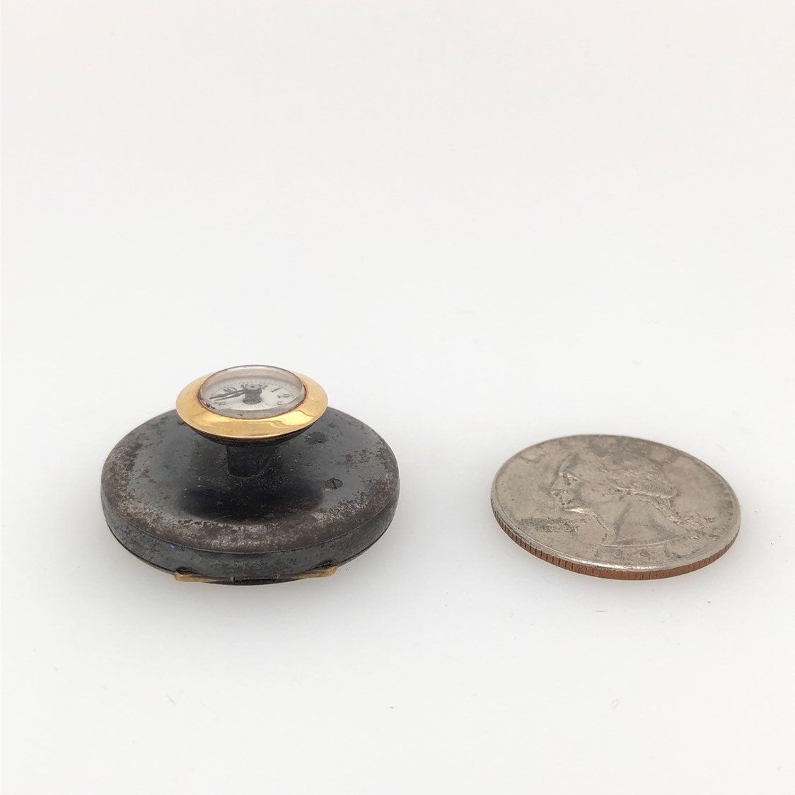 Antique Gun Metal and Gold Capped Button Hole Watch - Etsy