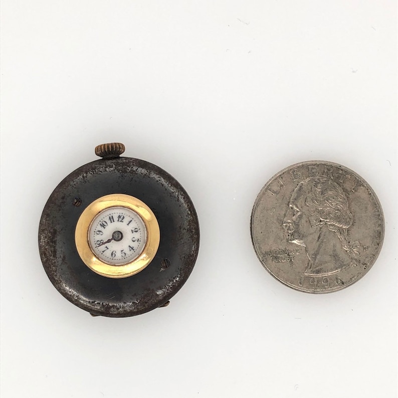 Antique Gun Metal and Gold Capped Button Hole Watch - Etsy