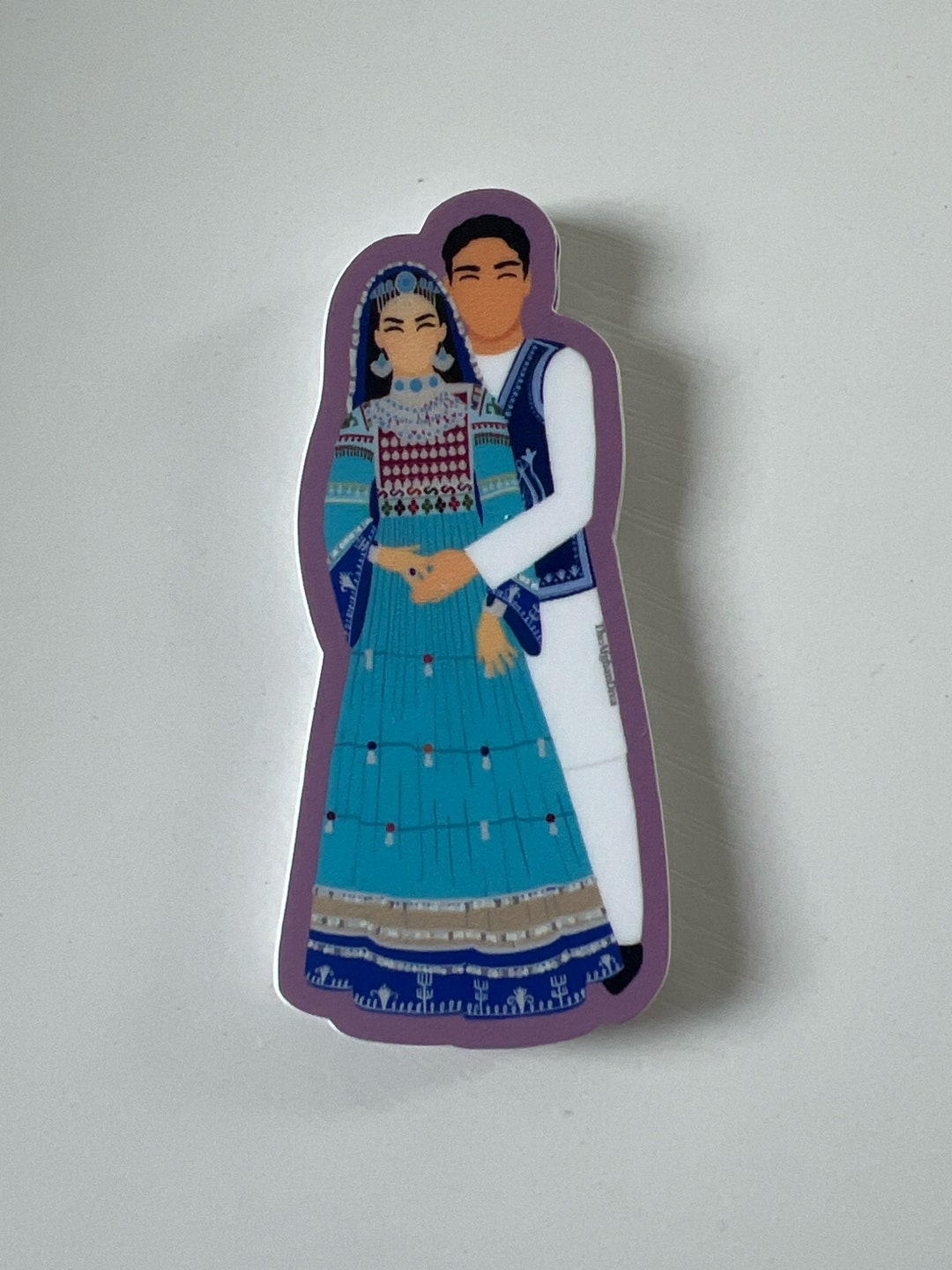 Afghan Girl and Boy in Blue Purple Afghan Dress Vinyl Sticker - Etsy