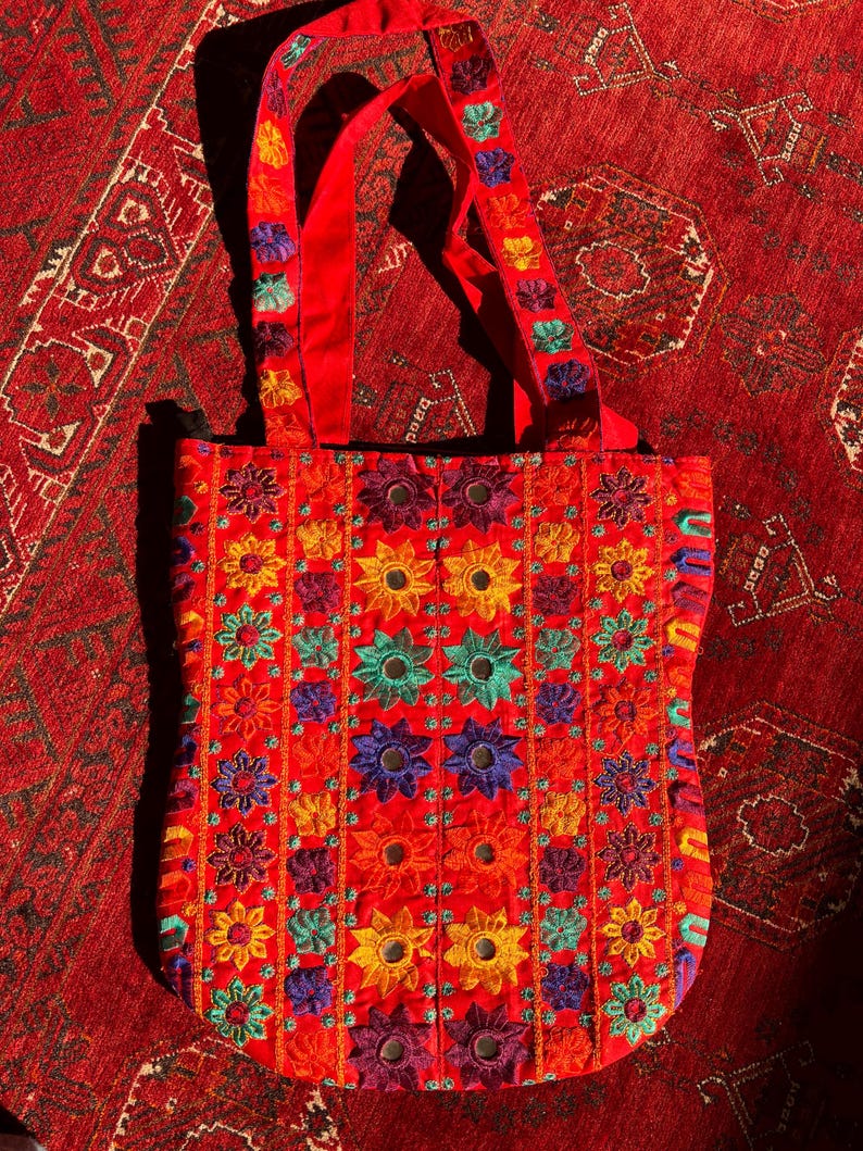 Large Colorful Thread Word Handbags Afghan Pakistani Banjara - Etsy