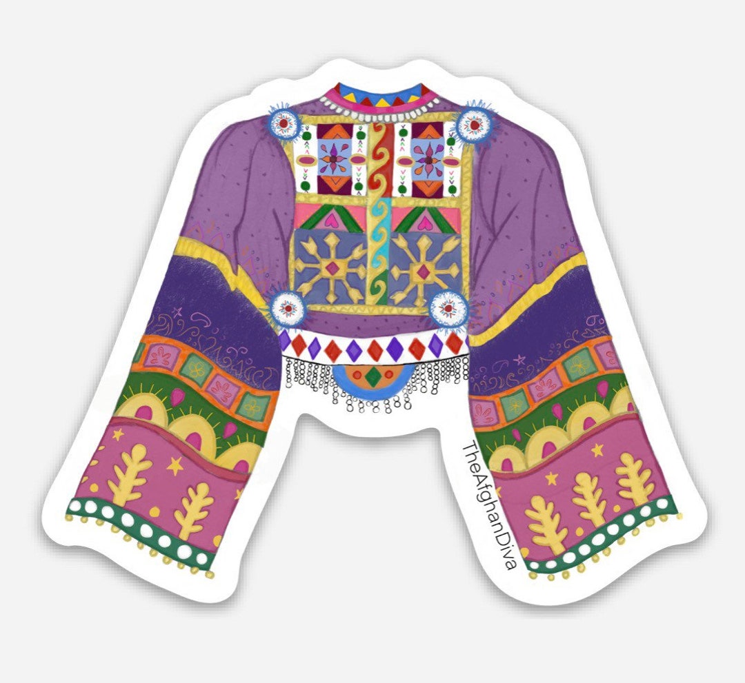 Afghan Dress Top Vinyl Sticker by the Afghan Diva - Etsy