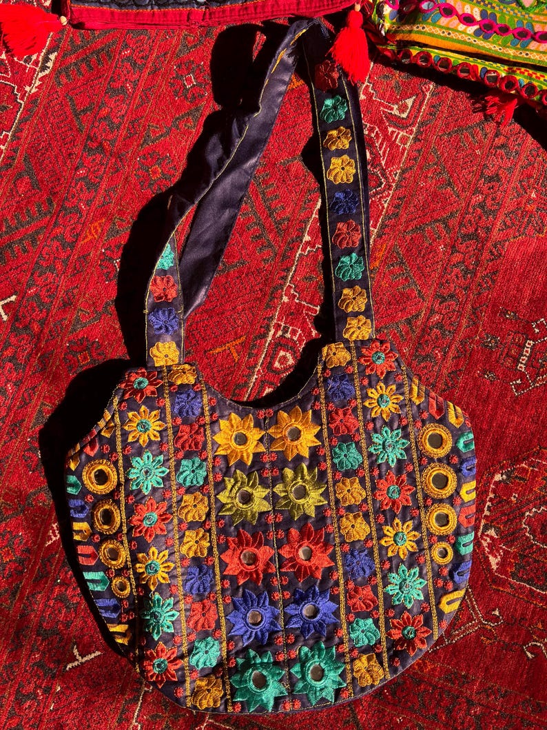 Large Colorful Thread Word Handbags Afghan Pakistani Banjara - Etsy