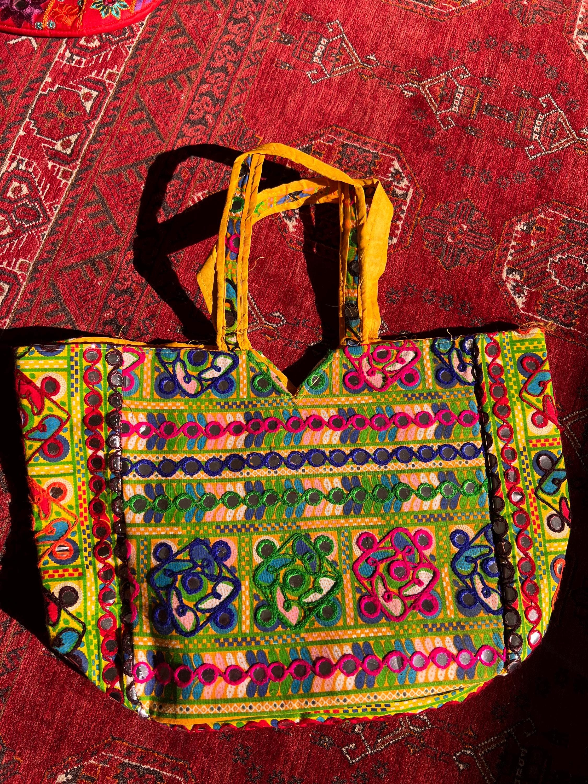 Large Colorful Thread Word Handbags Afghan Pakistani Banjara - Etsy