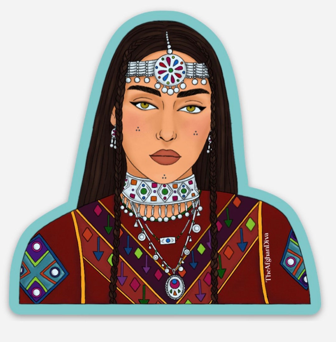 Afghan Kochai Girl Sticker Waterproof - Etsy Australia