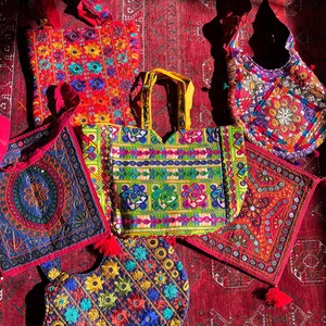Large Colorful Thread Word Handbags Afghan Pakistani Banjara - Etsy
