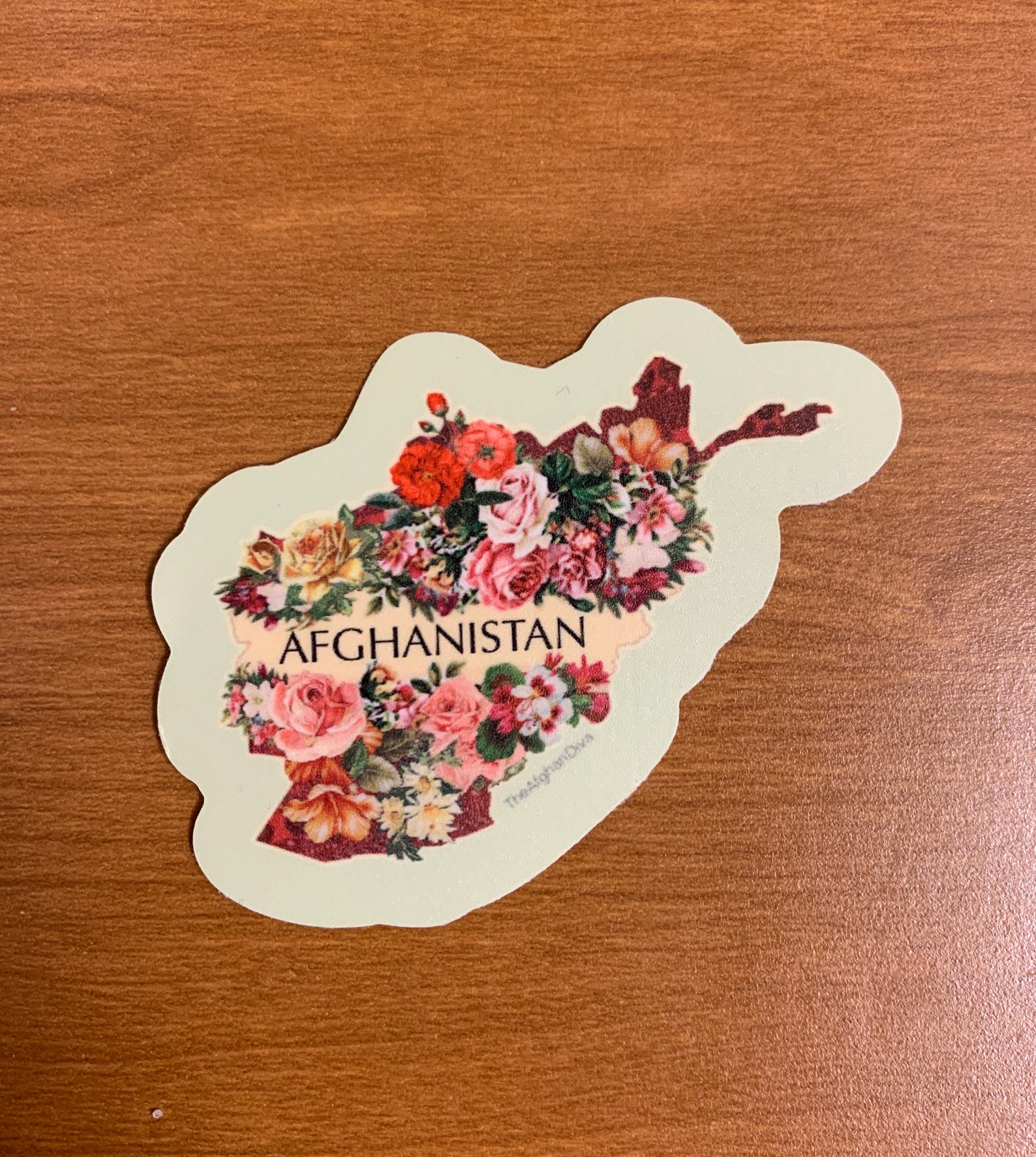 Afghanistan Floral Map Vinyl Sticker Afghan Sticker | Etsy